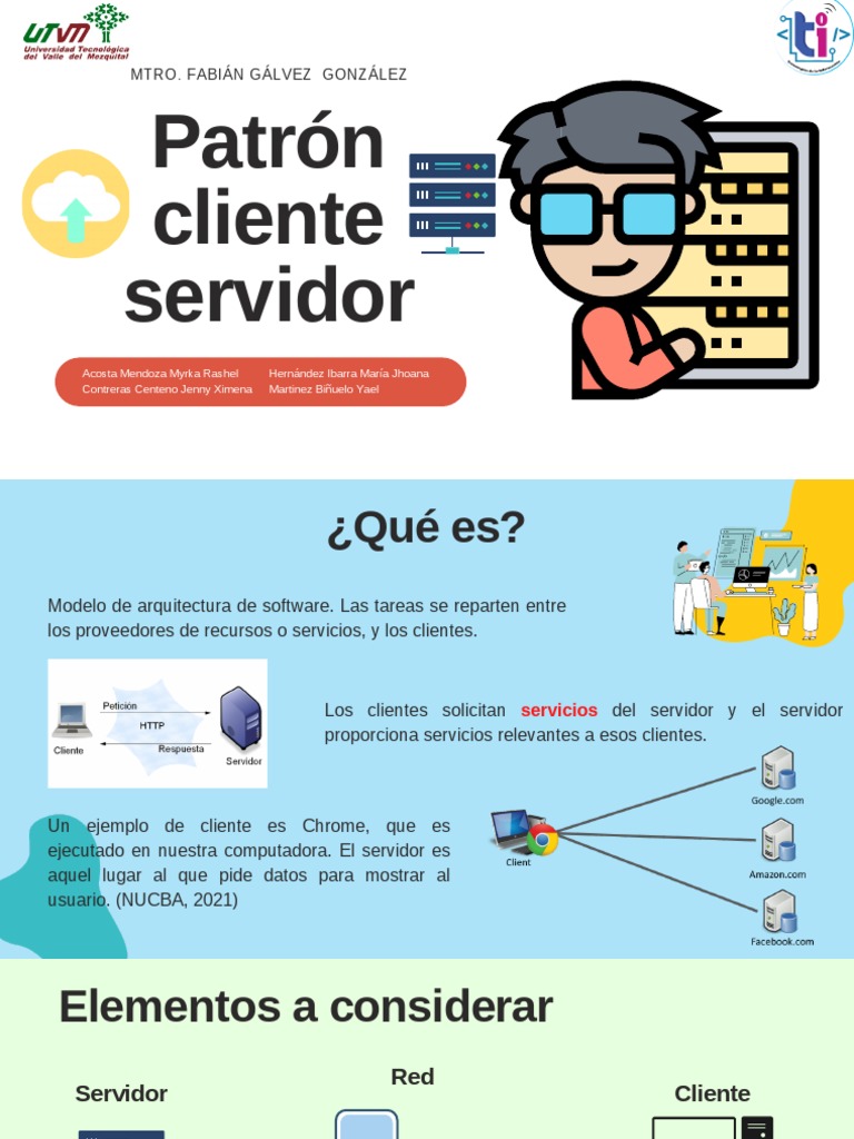 Patrón Cliente Servidor | PDF | Servidor (Computación) | Red de computadoras