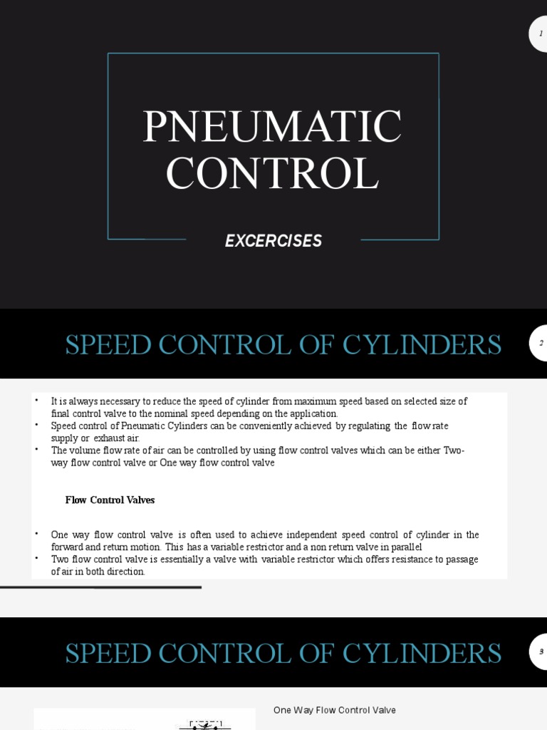 Pneumatic Cylinder Speed Control Guide | PDF | Valve | Throttle