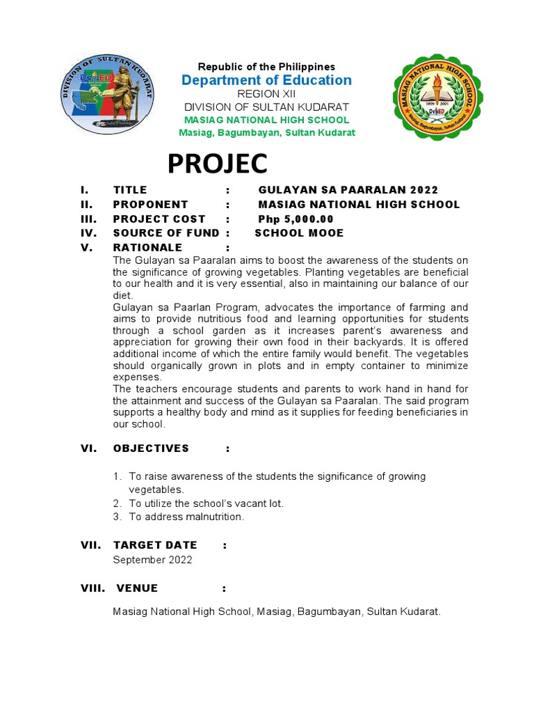 GSP Project Proposal | PDF | Food Industry | Food And Drink