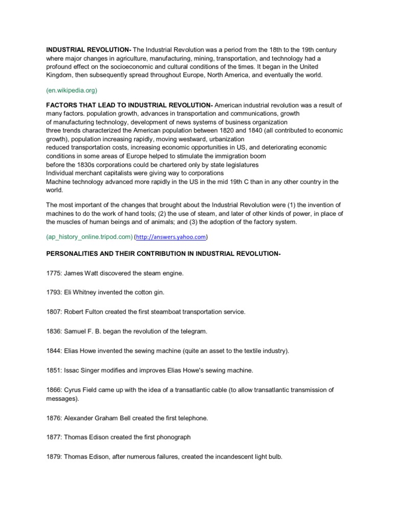 Industrial Revolution | PDF