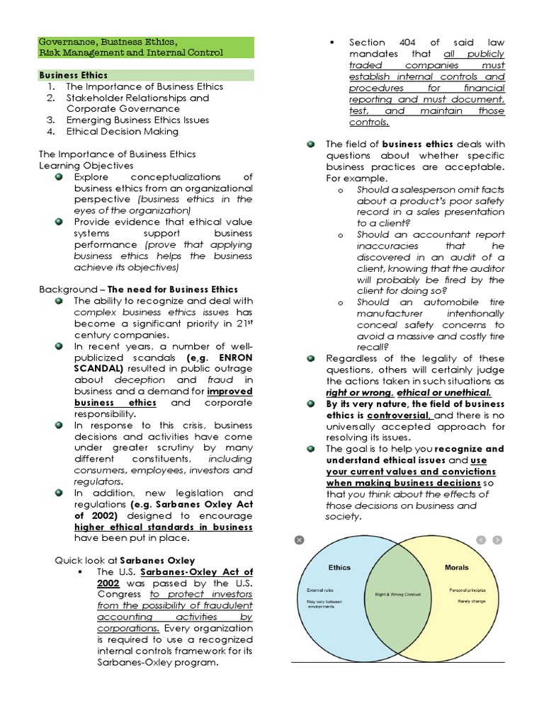 Business Ethics Notes | PDF | Business Ethics | Stakeholder (Corporate)