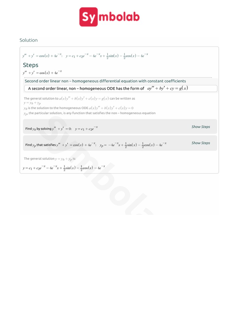 Symbolab - Solutions | PDF