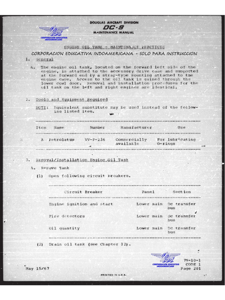 Ata 79-10-1 Engine Oil Tank - Maintenance Practices.. | PDF
