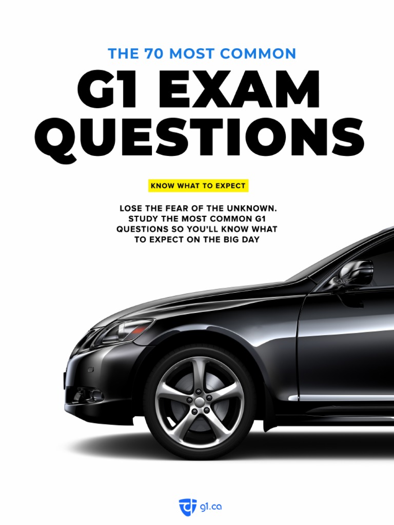 70 Most Frequently Asked G1 Exam Questions | PDF | Traffic | Traffic Light