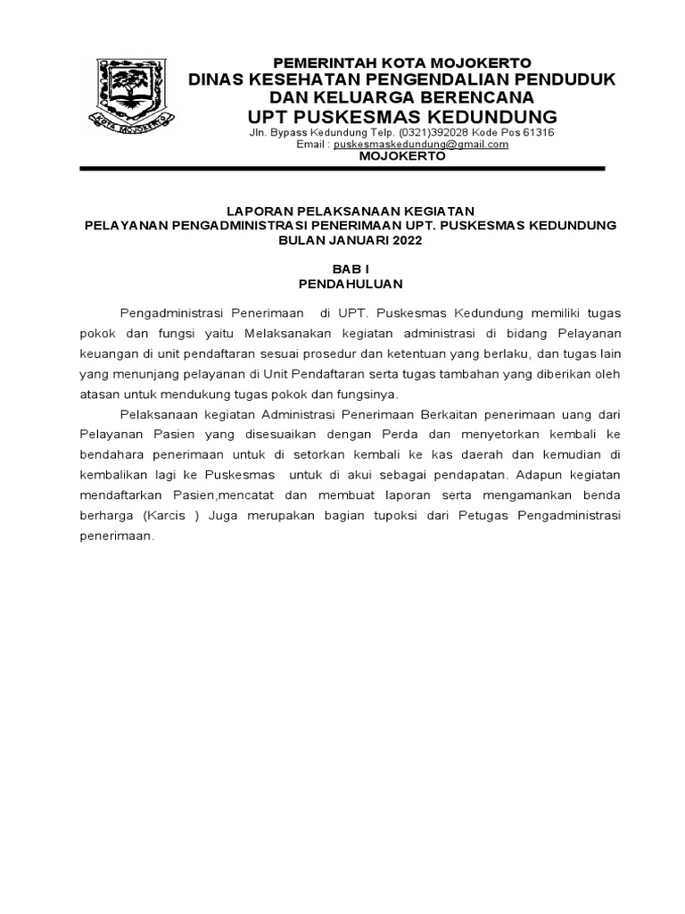 Laporan Kinerja Ety Januari 2022 | PDF | Pengelolaan Keuangan & Uang