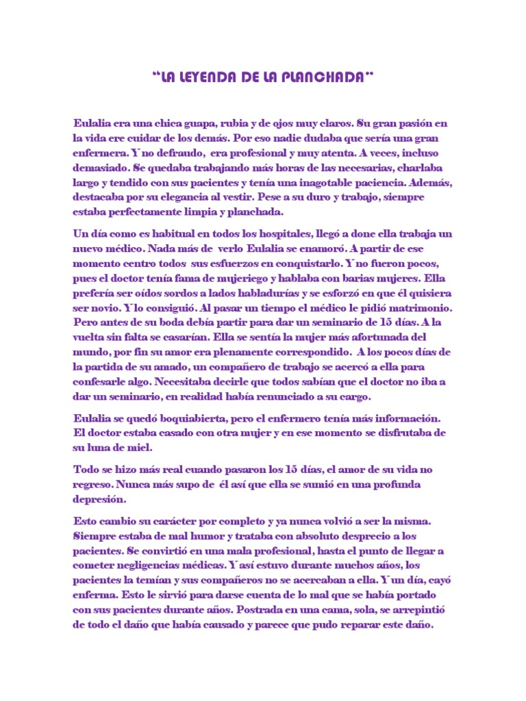 Leyenda de la Planchada: Enfermera Fantasma | PDF | Novela negra, policíaca y suspenso