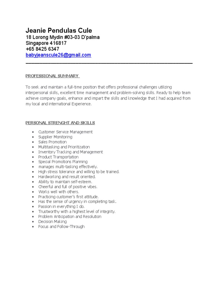 Jen Resume Updated | PDF | Restaurants