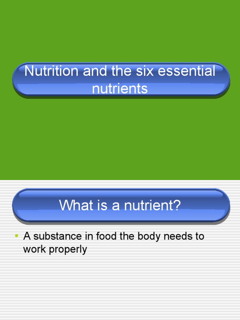 Six Essential Nutrients | PDF | Fat | Nutrients