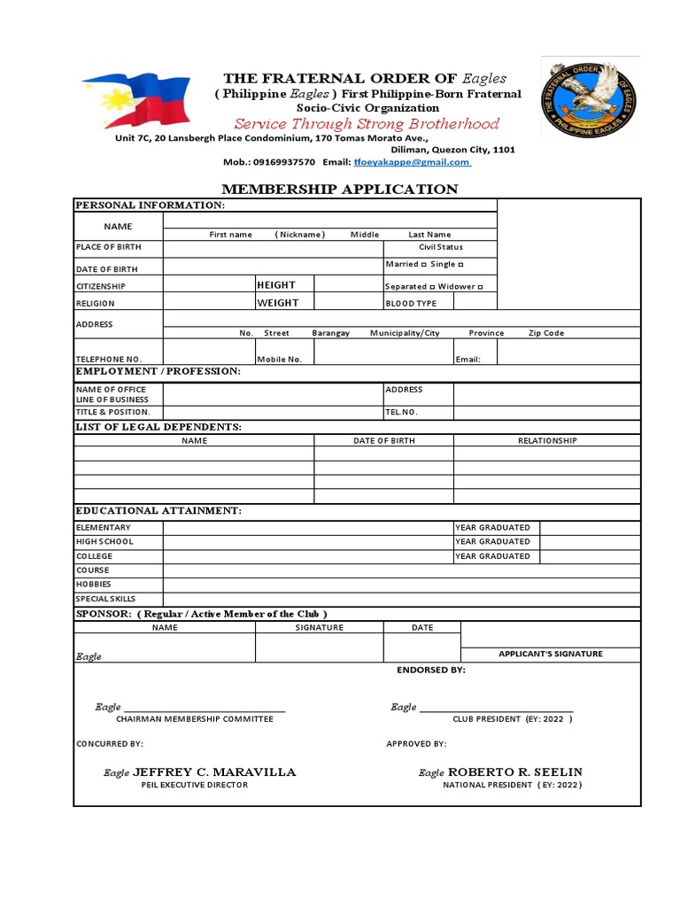 Eagles Forms 2022 | PDF