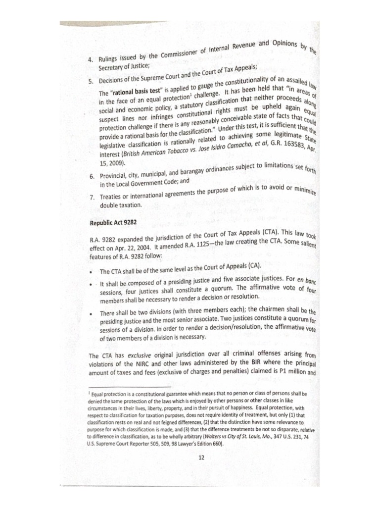 The Rational Basis Test Is Applied To Gauge The Constitutionality of An ...