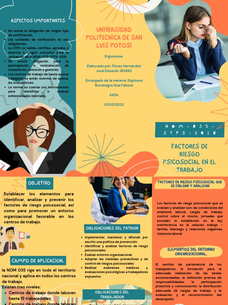 Triptico NOM 035 - 180892 | PDF | Ciencias de la Salud