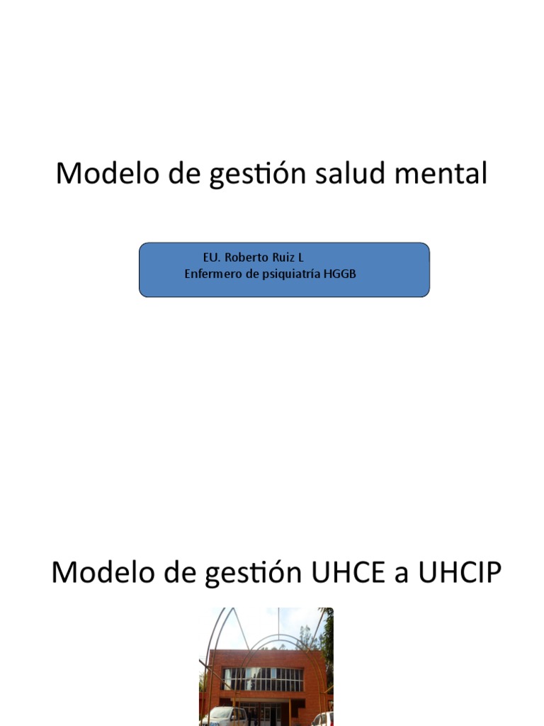Modelo de Gestion | PDF | Hospital | Psiquiatría Modelo de Gestion | PDF | Hospital | Psiquiatría