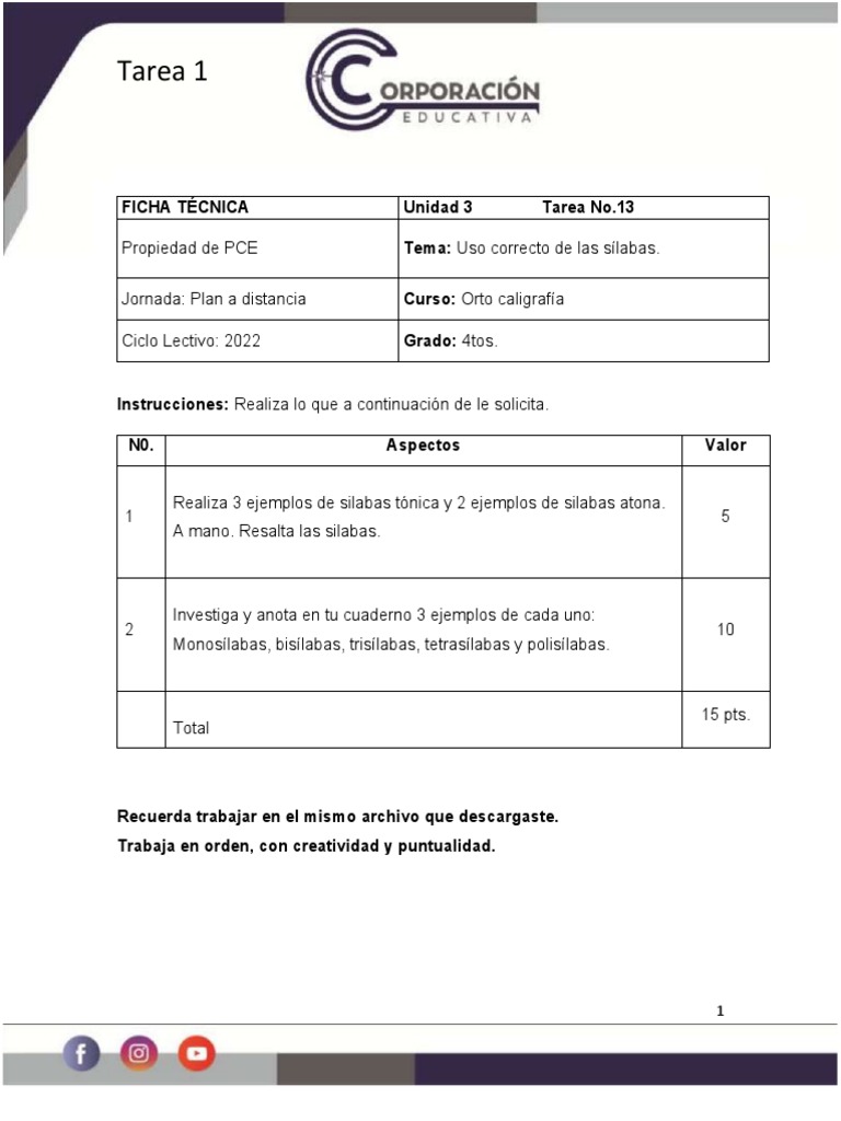 Tarea 3 Ortografia 3 Bimestre | PDF