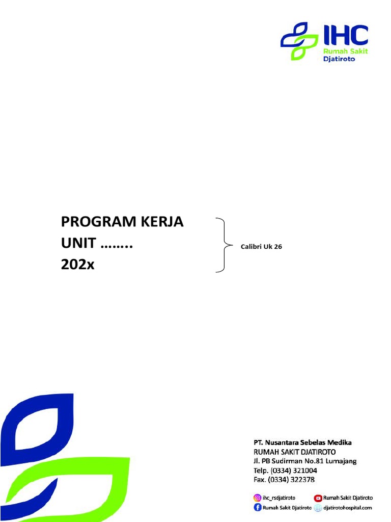 Program Kerja Unit Rumah Sakit 202x | PDF | Bisnis