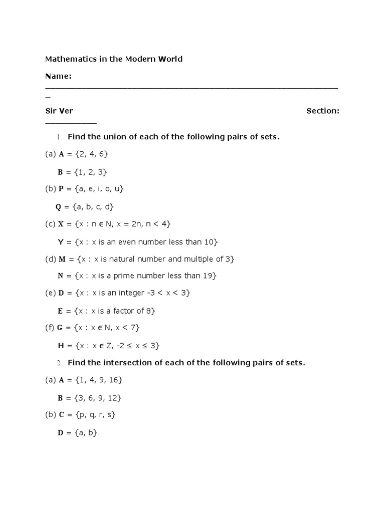 Set Operation Part1 | PDF | Numbers | Discrete Mathematics