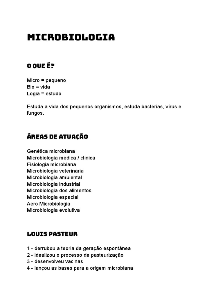 Microbiologia | PDF | Bactérias | Microrganismo