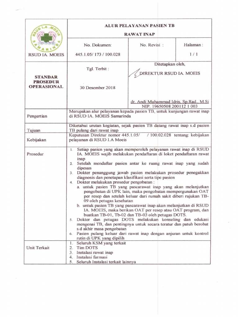 SPO Alur Pelayanan Pasien TB Rawat Inap | PDF