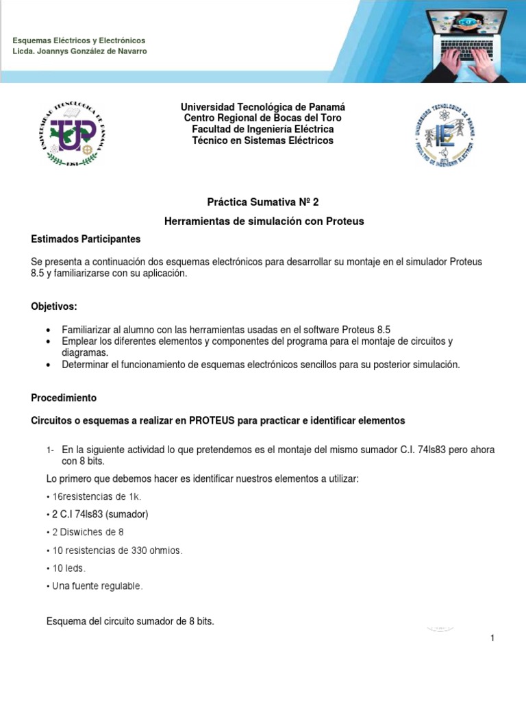 Practica 2 - PROTEUS | PDF | Ciencias de la Computación | Ingenieria Eléctrica
