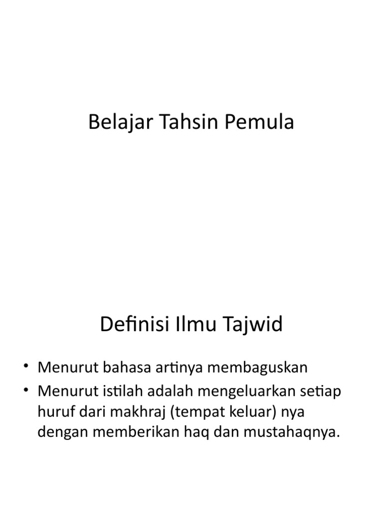 Belajar Tahsin 1 | PDF