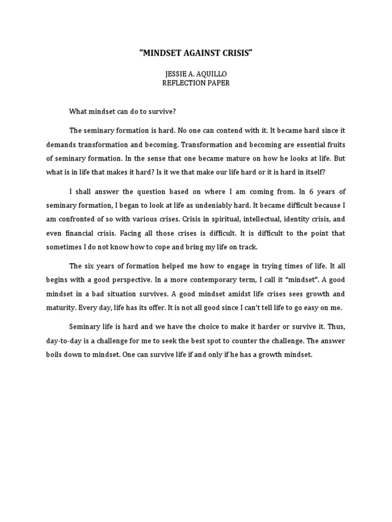 Mindset Against Crisis | PDF | Career & Growth | Self-Improvement