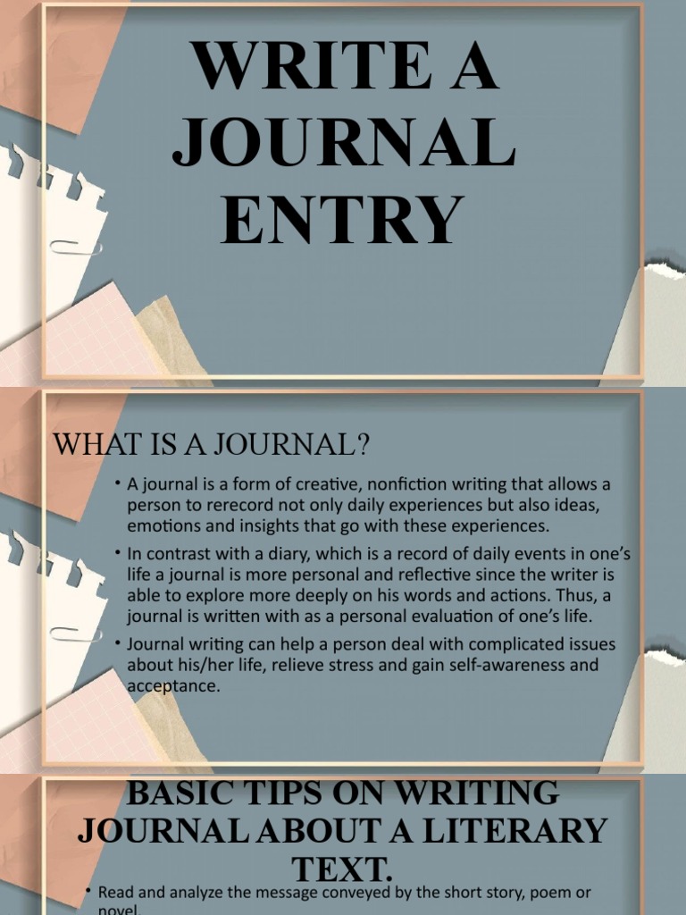 Writing A Journal Entry | PDF