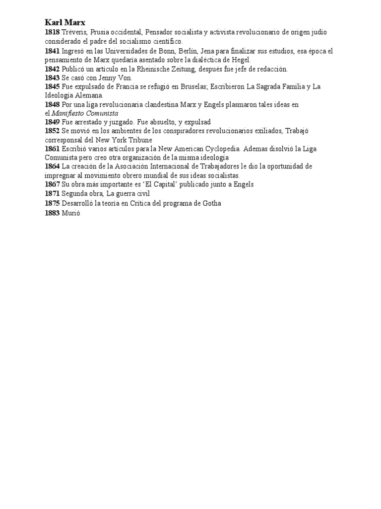Foro 1 Unidad 3 Karl Max | PDF | Historia