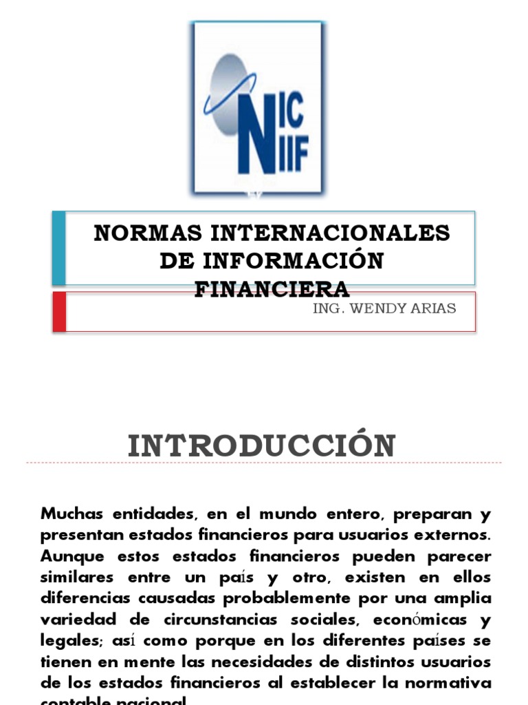 Introducción a las Normas Internacionales de Información Financiera ...