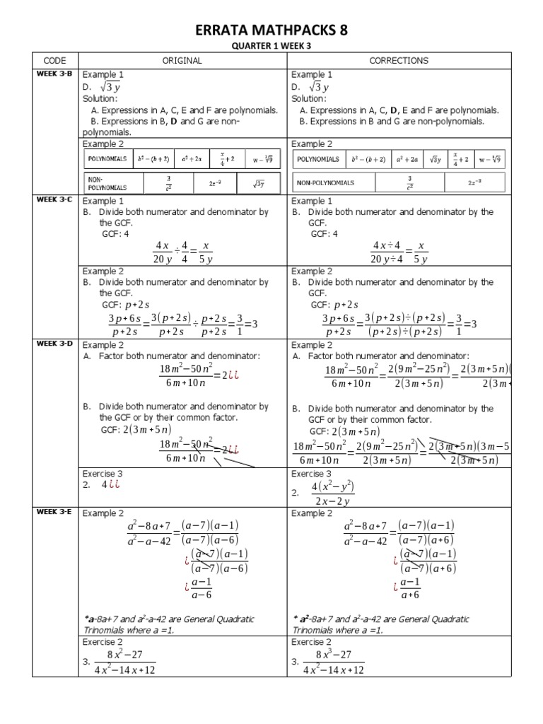 Math 8 WK 3 Errata | Download Free PDF | Mathematical Objects | Theoretical Computer Science