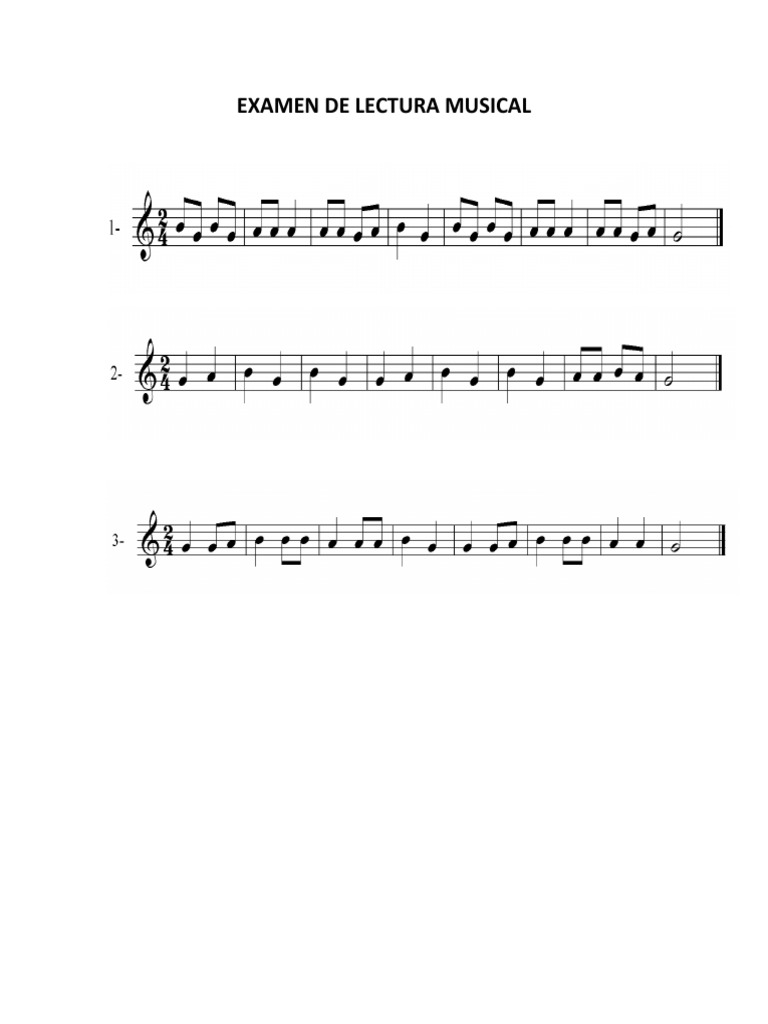 Examen de Lectura Musical | PDF