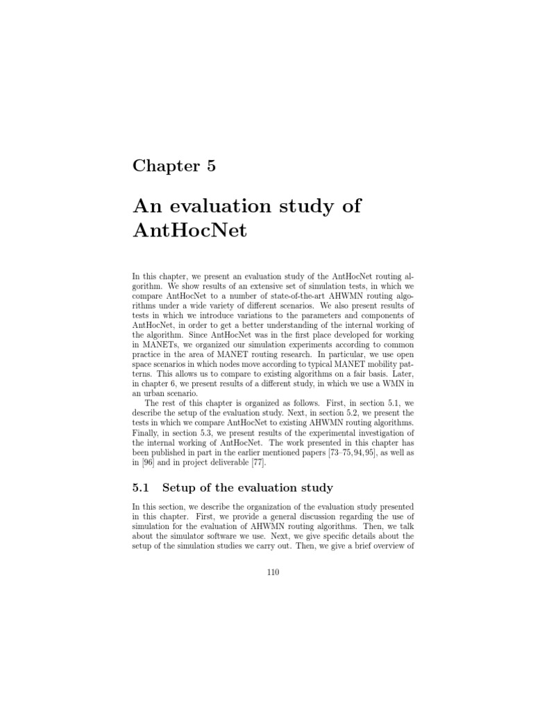 An Evaluation Study of Anthocnet | PDF | Computer Network | Simulation