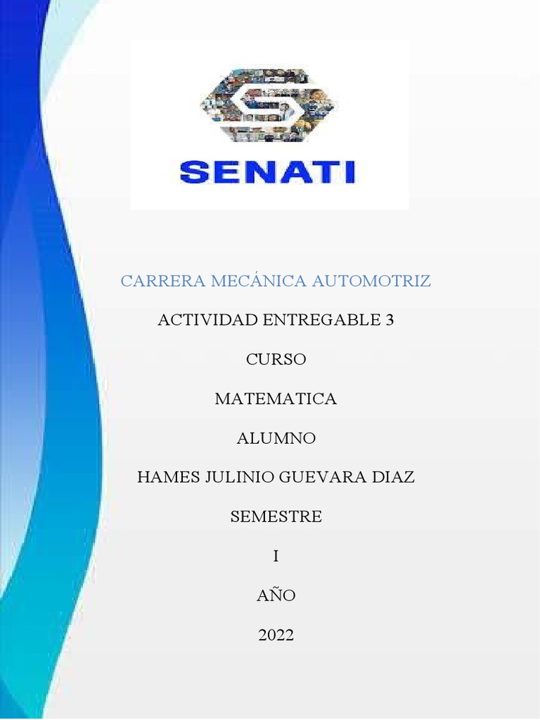 Actividad Entregable 3 MATEMÁTICA | PDF
