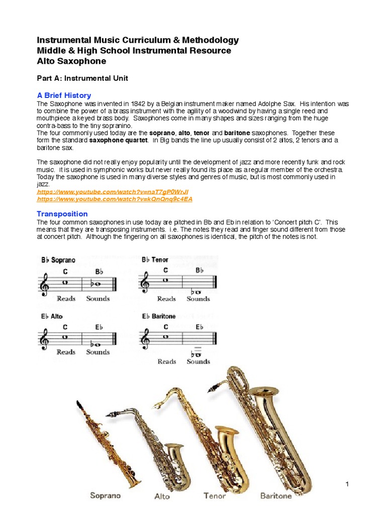 Alto Saxophone | PDF | Saxophone | Tenor Saxophone