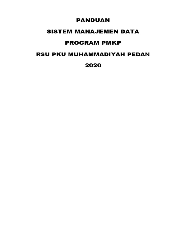Panduan Sistem Manajemen Data Program PMKP | PDF