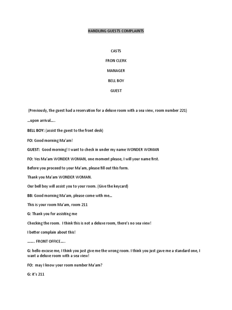 2ND Scenario Script | PDF