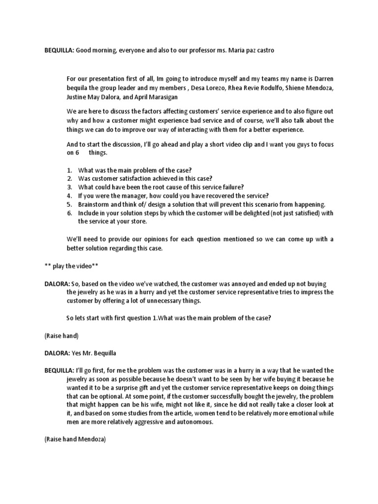 Science Scripts | PDF | Customer Satisfaction | Behavior