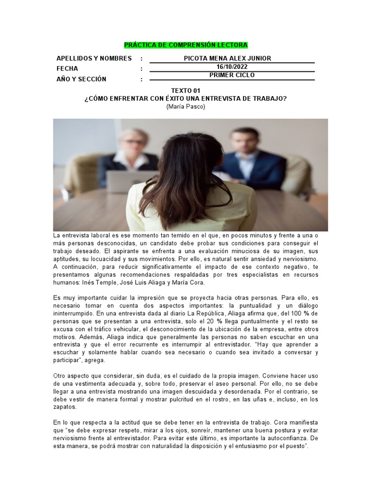 04 - Práctica .. Resuelto | PDF | Entrevista de trabajo