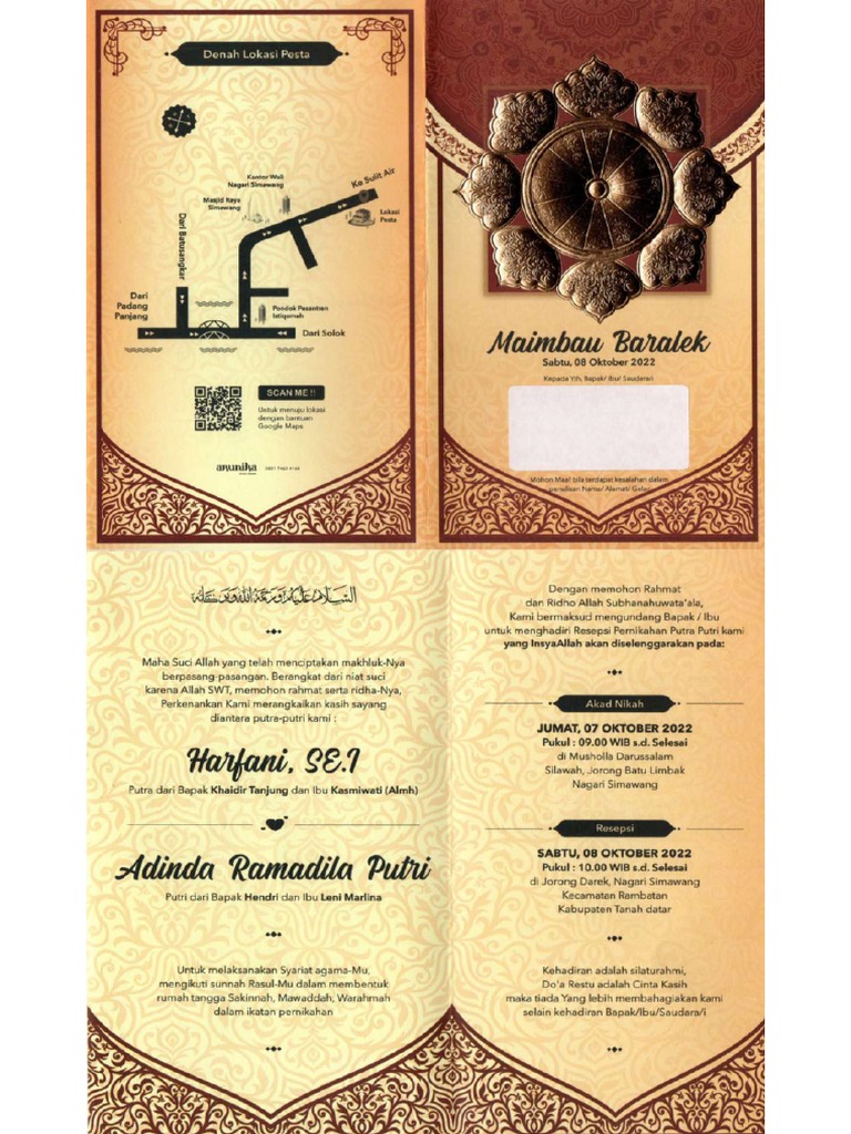 Undangan Baralek Harfani | PDF