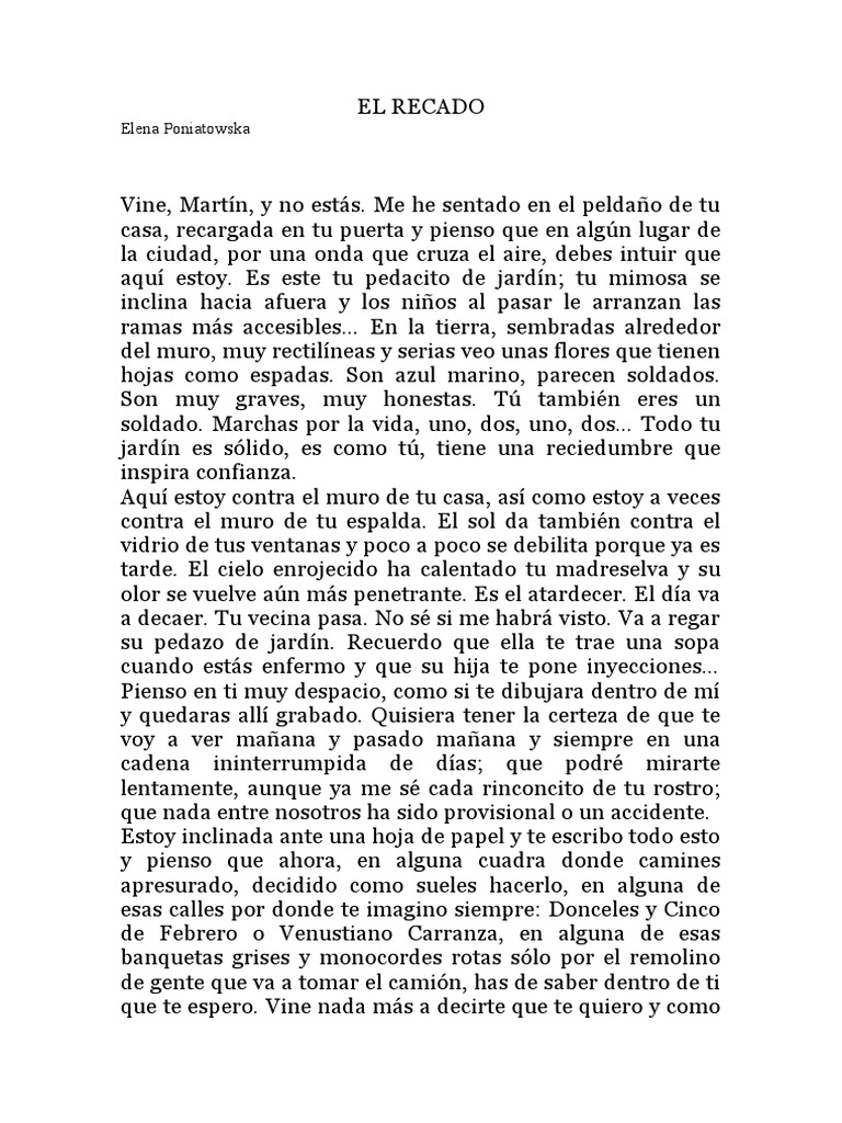 El Recado Elena | PDF | Amor