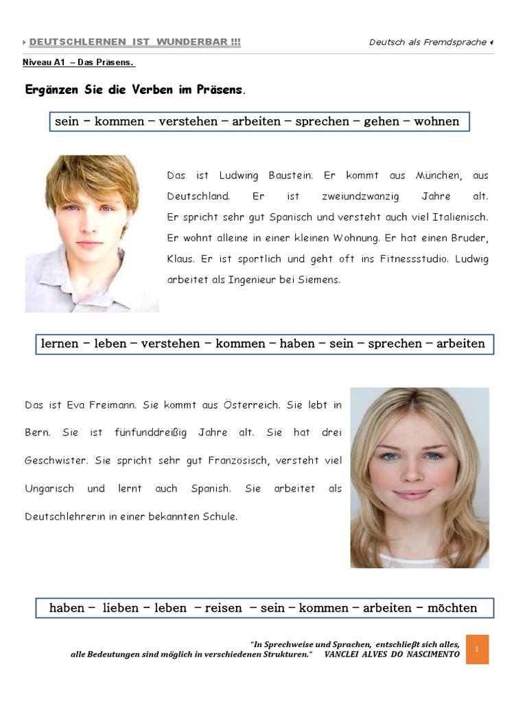A1 Das Prasens Erganzen Sie Die Verben Im Prasens Grammatikerklarungen ... A1 Das Prasens Erganzen Sie Die Verben Im Prasens Grammatikerklarungen ...