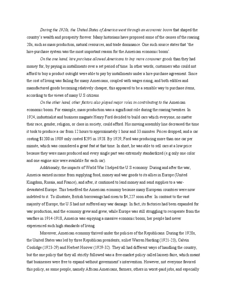 The Impacts of World War I Debts: The Key Driver of America's Roaring ...