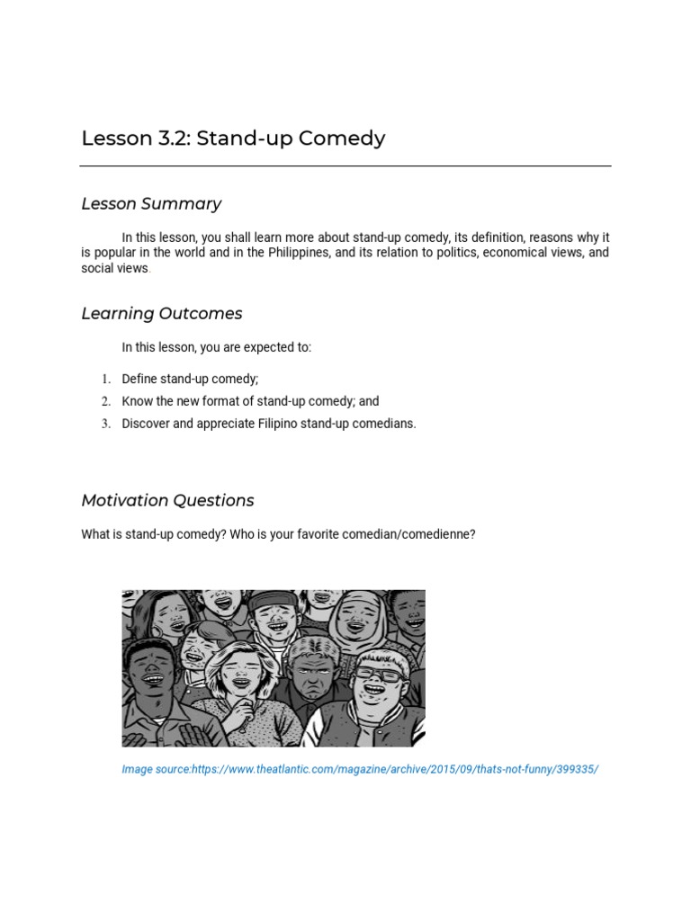 Module 3.2 | PDF | Stand Up Comedy | Comedy