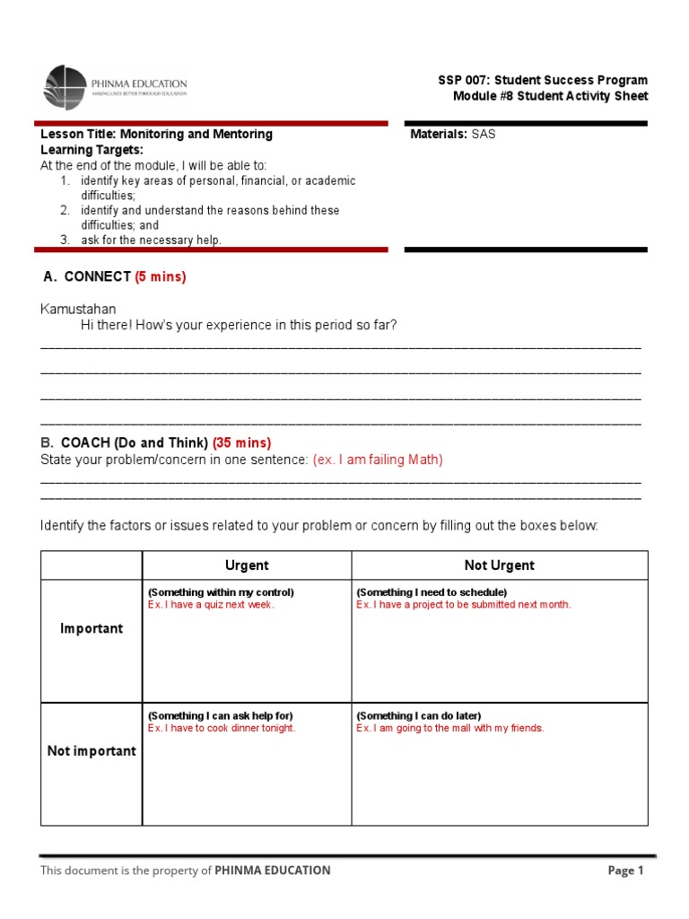 SSP 007 - Module 8 - Monitoring - Mentoring - SAS | PDF