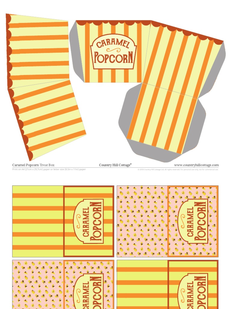 Country Hill Cottage Caramel Popcorn Treat Box | PDF