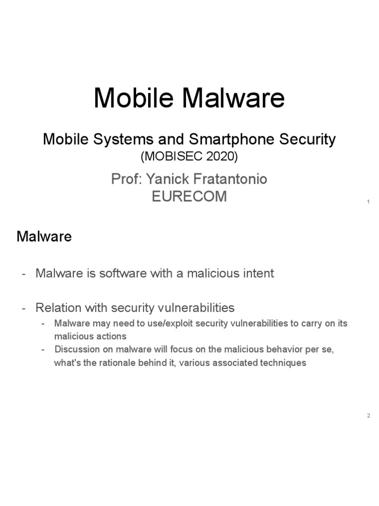 MOBISEC 2020 - 15 - Mobile Malware | PDF | Malware | Information ...