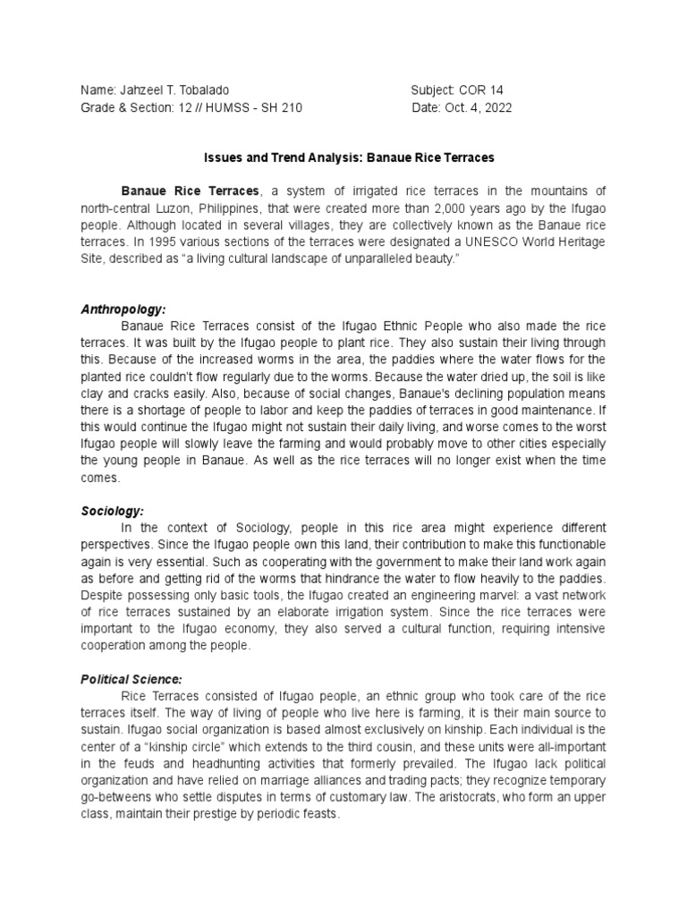 Tobalado - Trend Analysis | PDF | Paddy Field | Agriculture