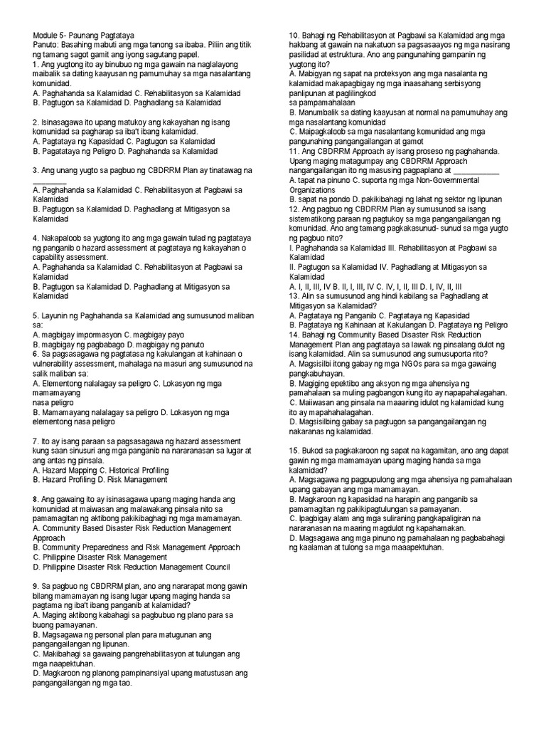 Pretest Module 5 | PDF