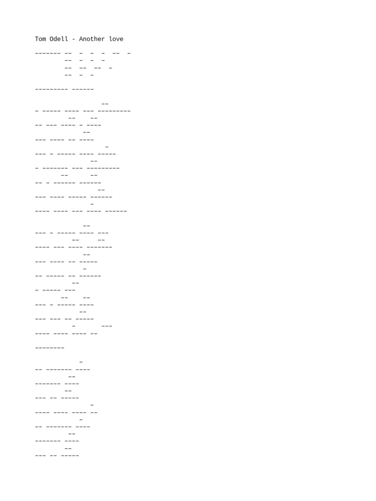 Tom Odell - Another Love | PDF