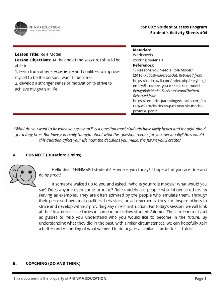 SSP 007 - Module 4 - Role Model - SAS | PDF