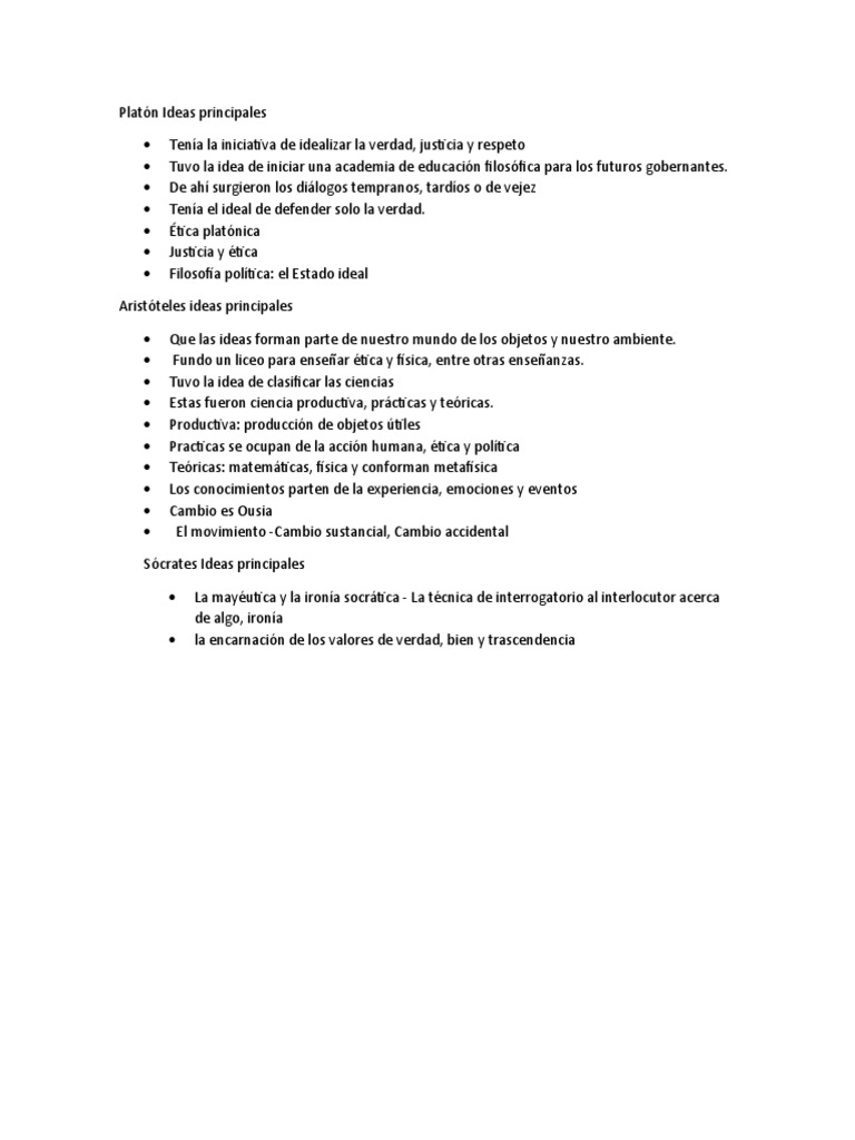 Platón Ideas Principales | PDF