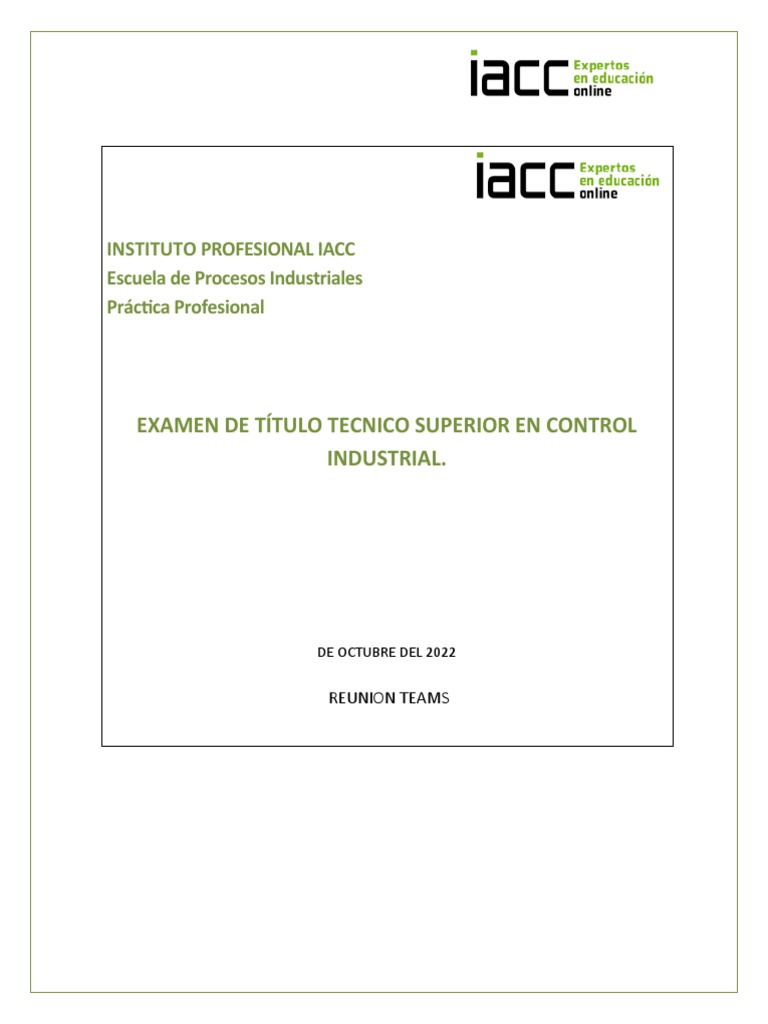 Estructura Informe Técnico de Práctica Profesional Tercera Revisión Final JULIO GONZALEZ GODOY ...